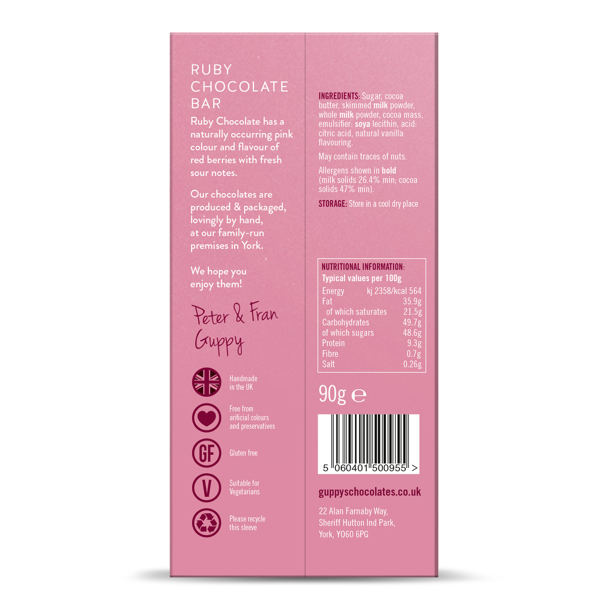 Ruby Chocolate Bar | Pink Chocolate | Guppy's Chocolates UK